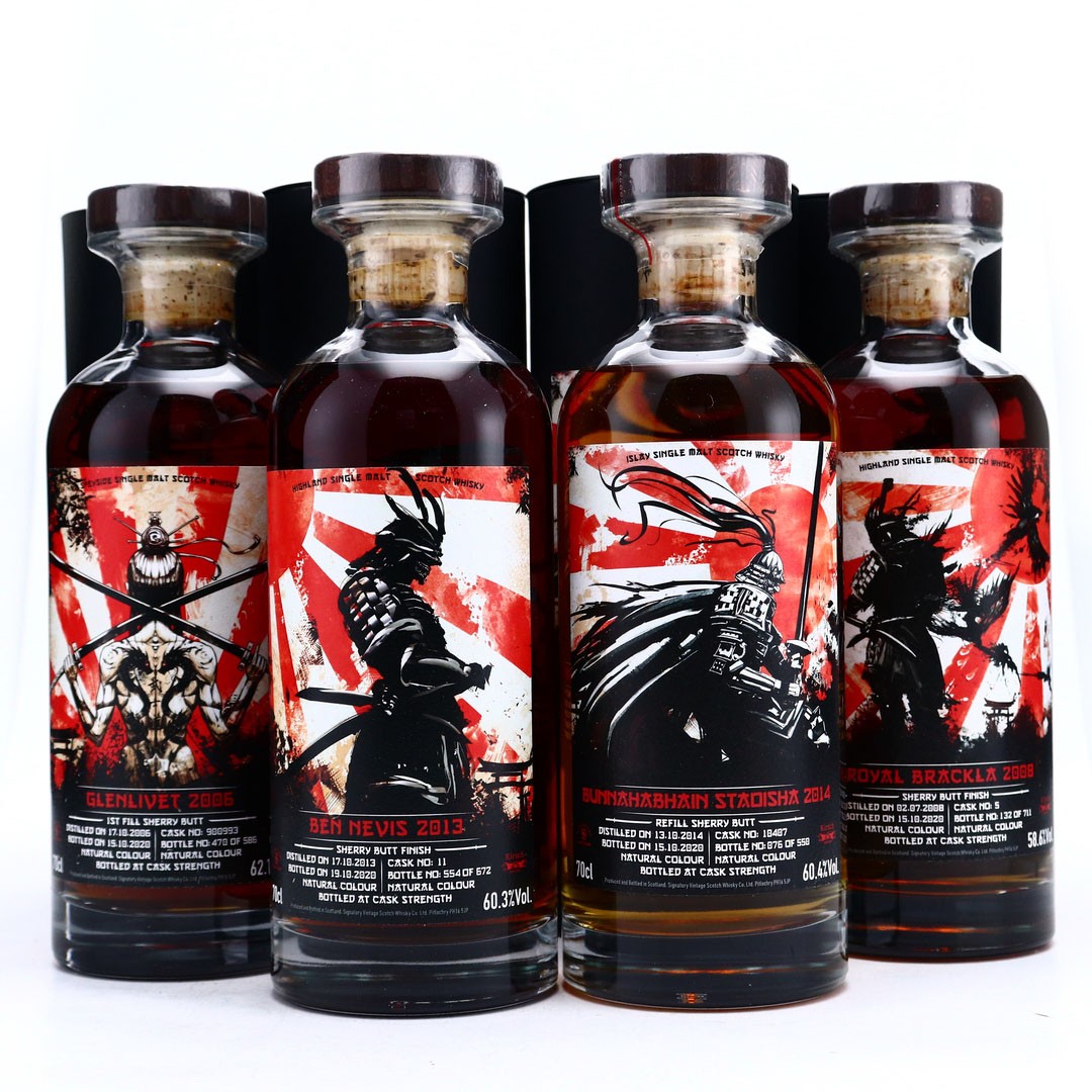 Signatory Vintage Samurai Labels 4 x 70cl / Kirsch Whisky | Whisky ...