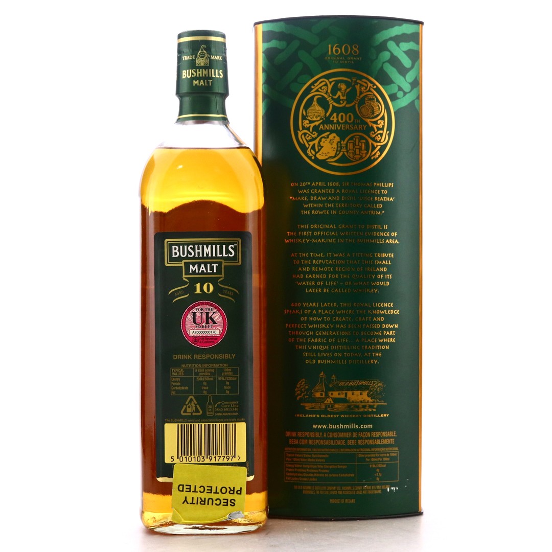 Bushmills 10 Year Old Single Malt / 400th Anniversary | Whisky Auctioneer
