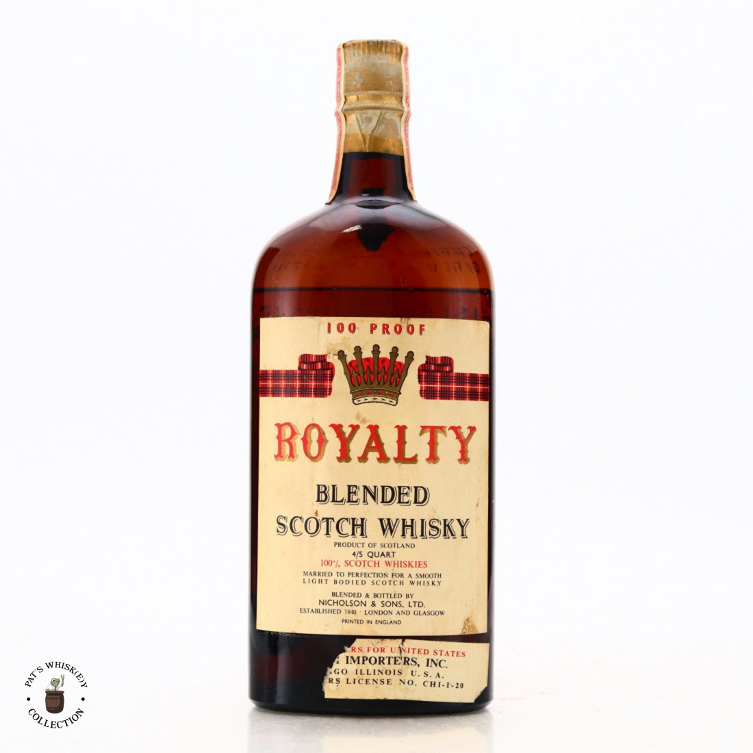 Royalty 100 Proof Blended Scotch Whisky 1940s / US Import | Whisky ...