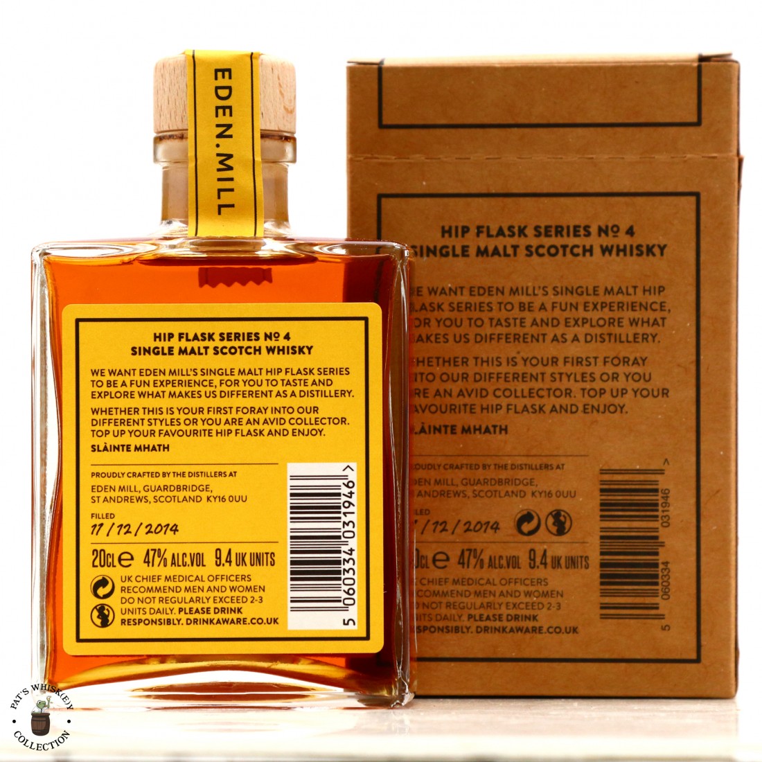 Eden Mill Hip Flask Series No.4 20cl / Pale Spirit, French Virgin ...