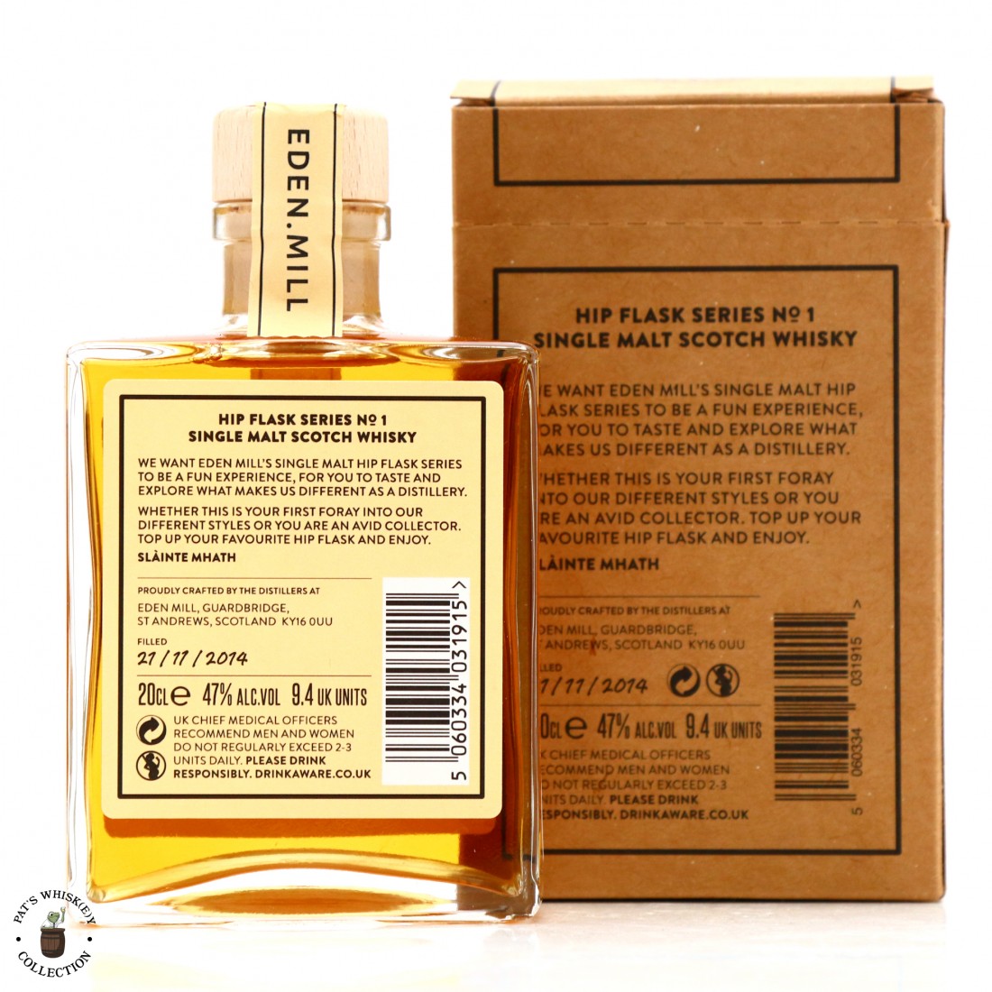 Eden Mill Hip Flask Series No.1 20cl / Pale Malt, French Virgin Octave ...