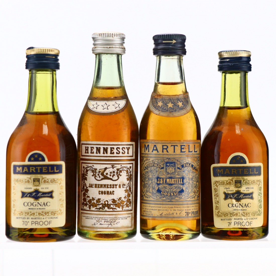 Cognac Miniature x 4 / Includes Martell | Whisky Auctioneer