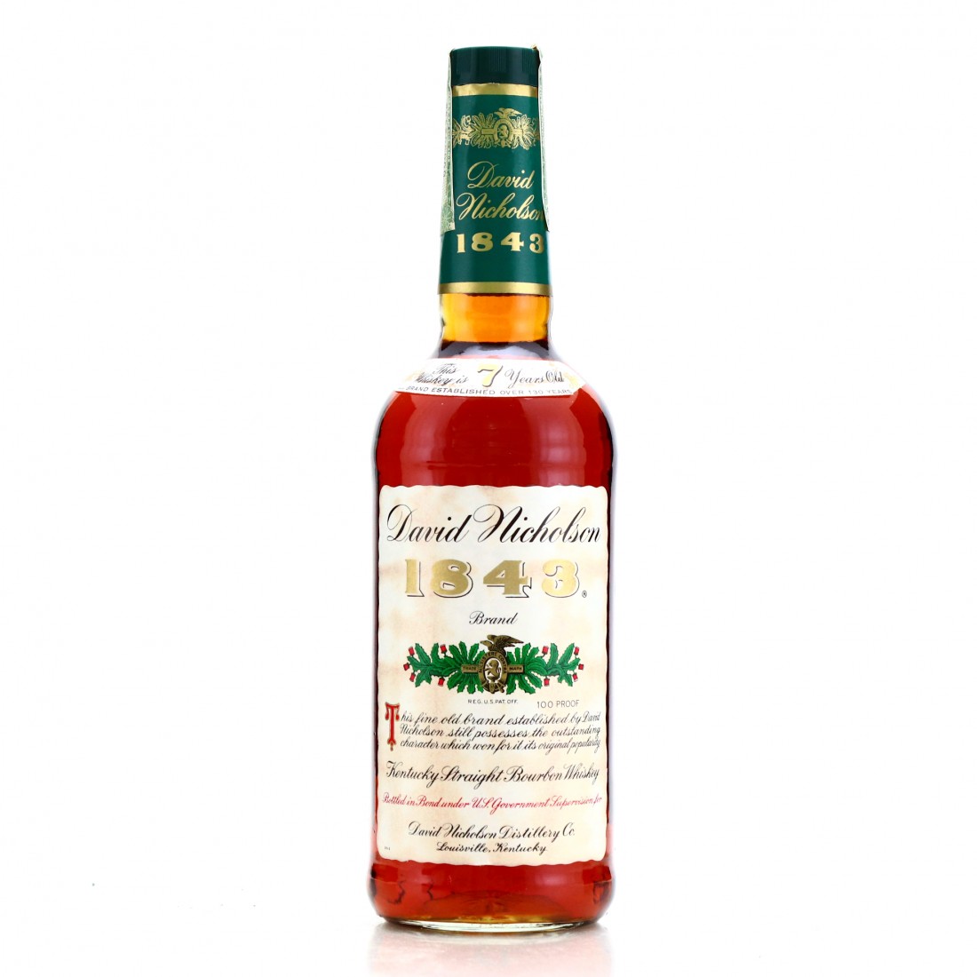 David Nicholson '1843' 1971 Bottled in Bond 7 Year Old / Stitzel-Weller ...