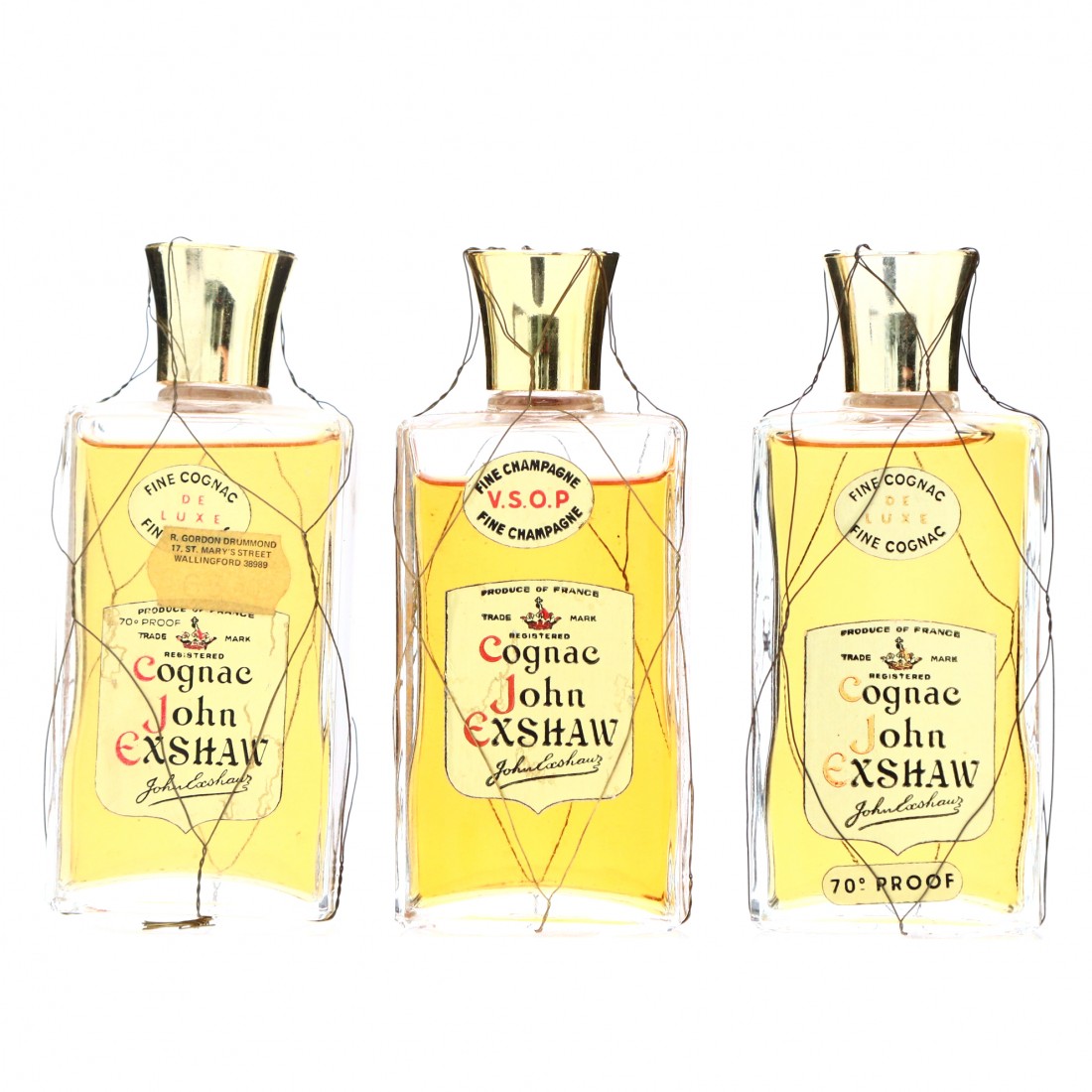 John Exshaw Cognac Miniature 1970s x 3 | Whisky Auctioneer