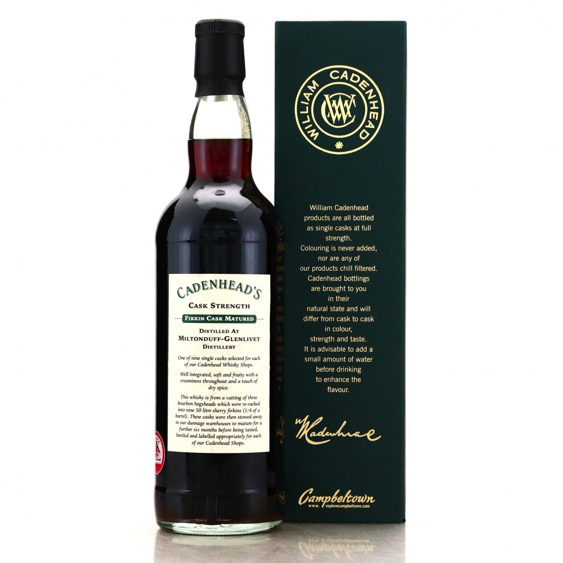 Miltonduff 10 Year Old Cadenhead's Firkin Cask / Campbeltown Shop ...