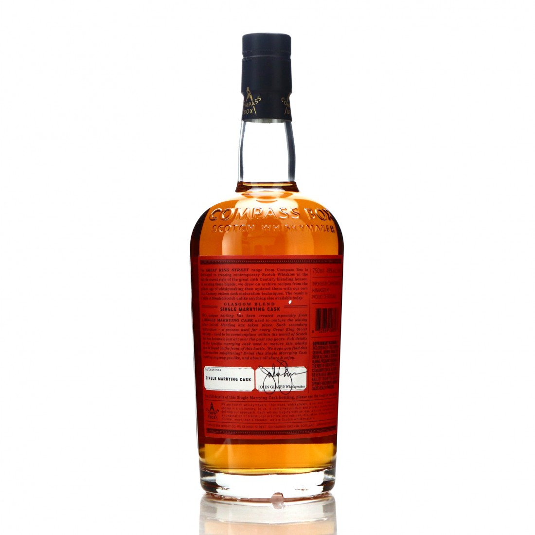 Compass Box Great King Street Glasgow Blend Cask 12 75cl Prestige