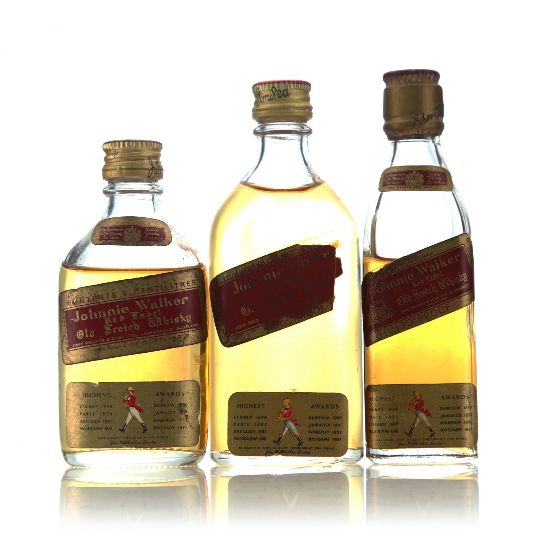 Johnnie Walker Red Label Miniature x 3 1960s 1970s | Whisky Auctioneer