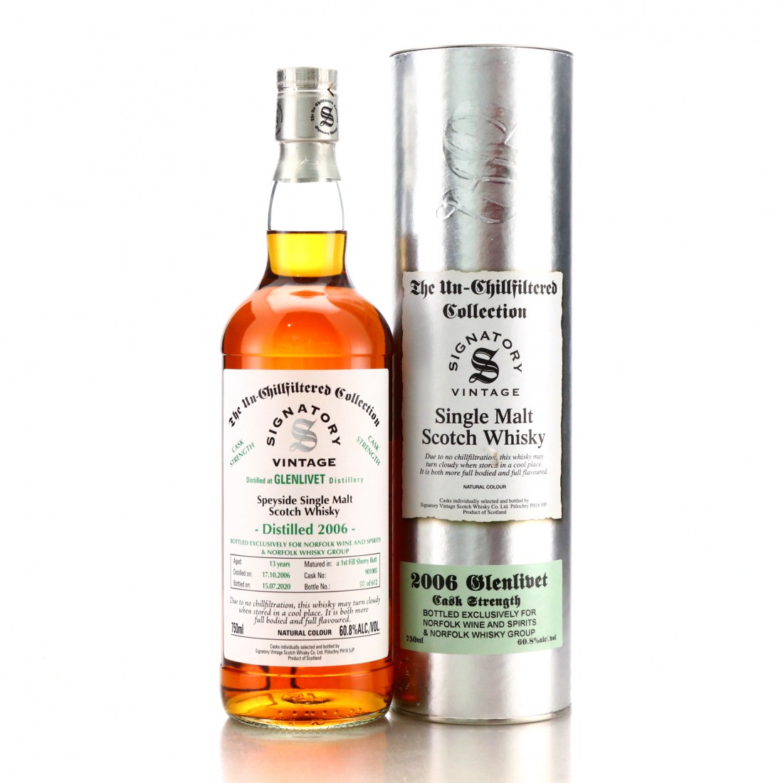 Glenlivet 2006 Signatory Vintage 13 Year Old 75cl / Norfolk Whisky ...