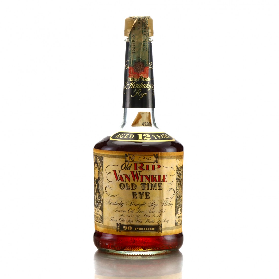 Old Rip Van Winkle 12 Year Old Old Time Rye 2000 / Rinaldi Import ...