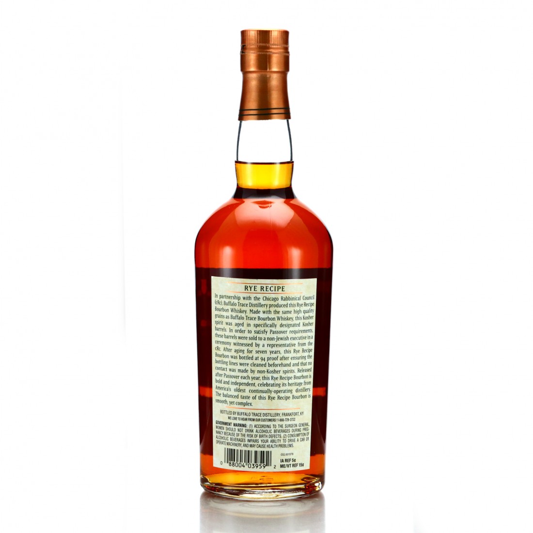 Buffalo Trace Kosher Rye Recipe Straight Bourbon | Whisky Auctioneer