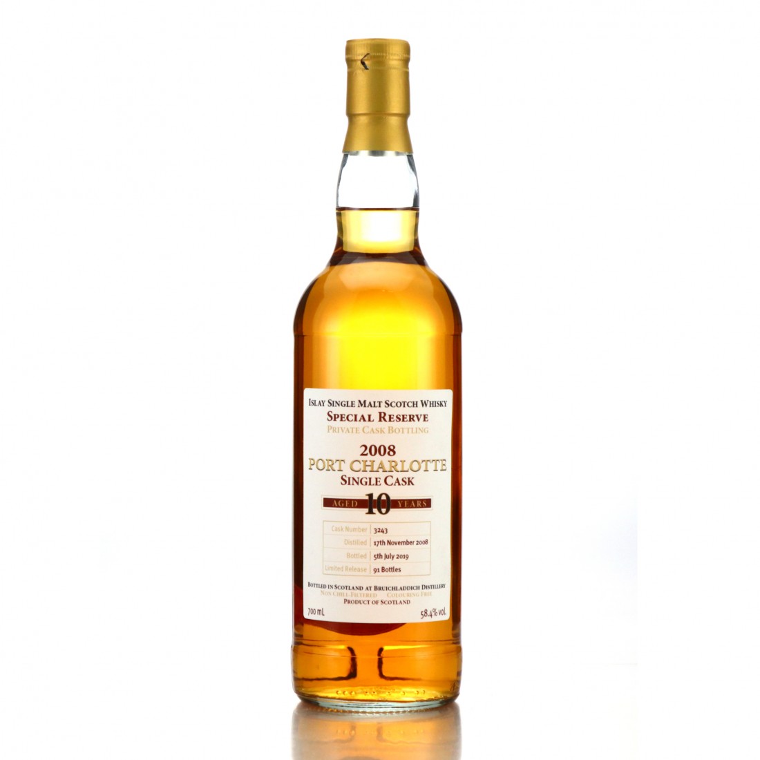 Port Charlotte 2008 Private Cask 10 Year Old #3243 | Whisky Auctioneer