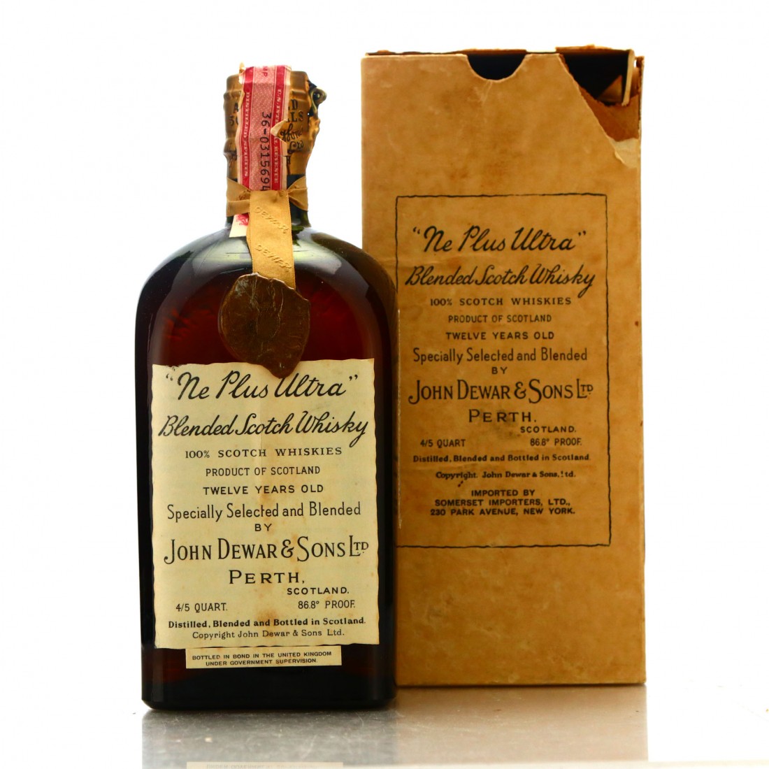 John Dewar and Sons Ne Plus Ultra 1930/40s / US Import | Whisky Auctioneer
