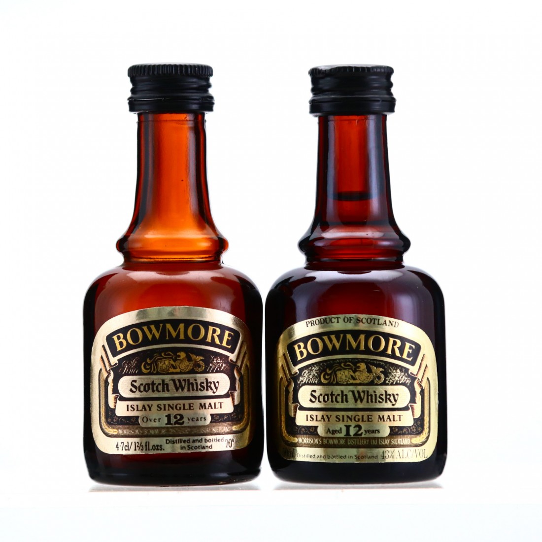 Bowmore 12 Year Old Miniature x 2 1980s | Whisky Auctioneer