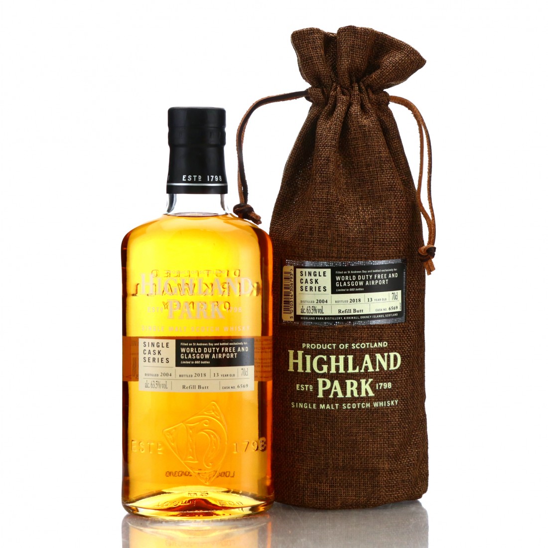 Highland Park 2004 Single Cask 13 Year Old #6569 / World Duty Free ...