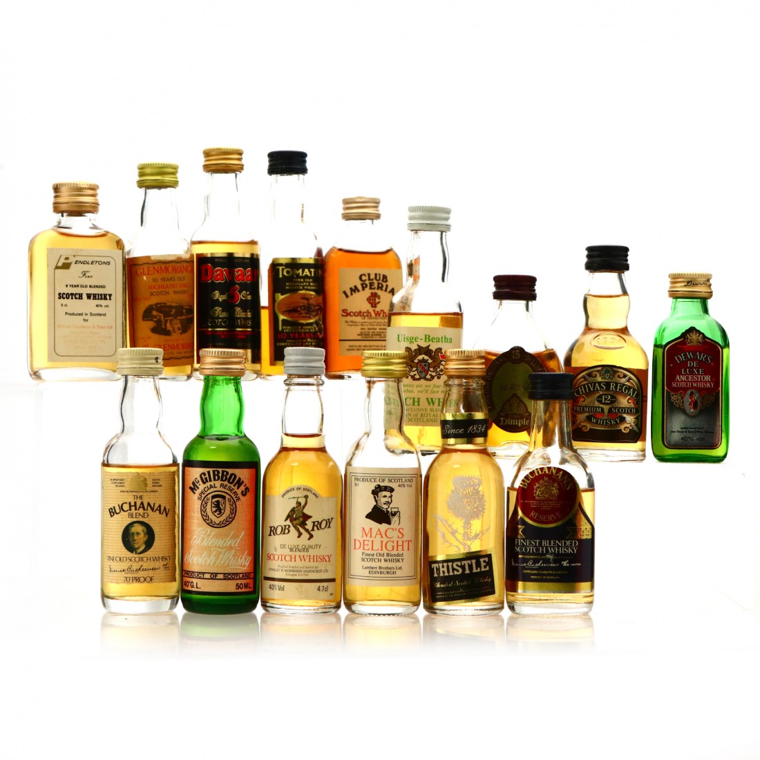 Scotch Whisky Miniatures x 15 Including Glenmorangie 10 Year Old ...
