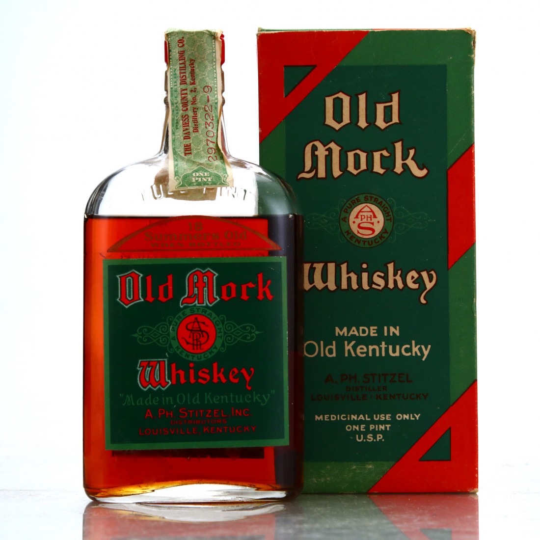 Old Mock 1916 A Ph Stitzel 18 Year Old Pint / Prohibition Era Bottling ...