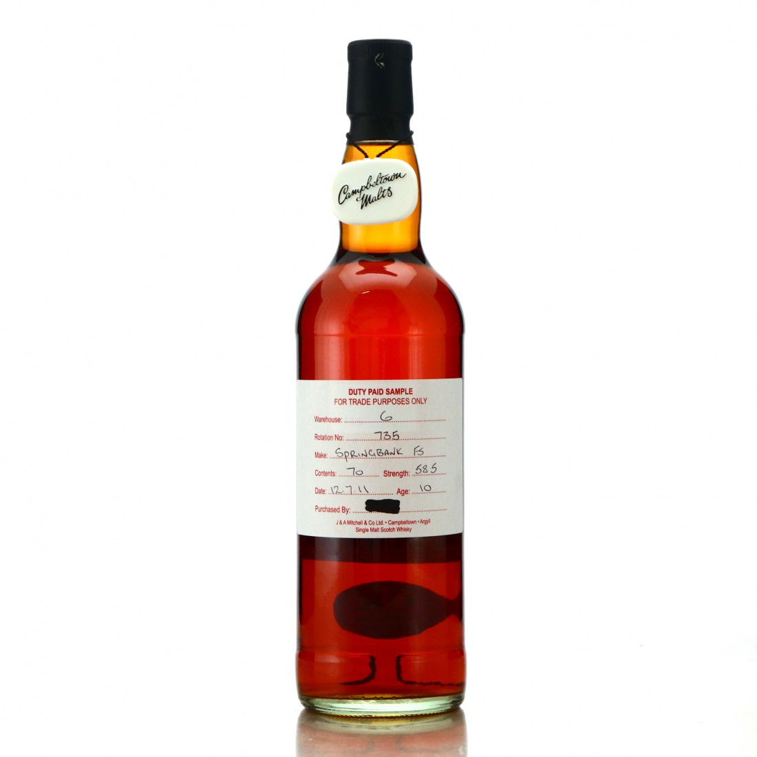 Springbank 2011 Duty Paid Sample 10 Year Old / Fresh Sherry | Whisky ...