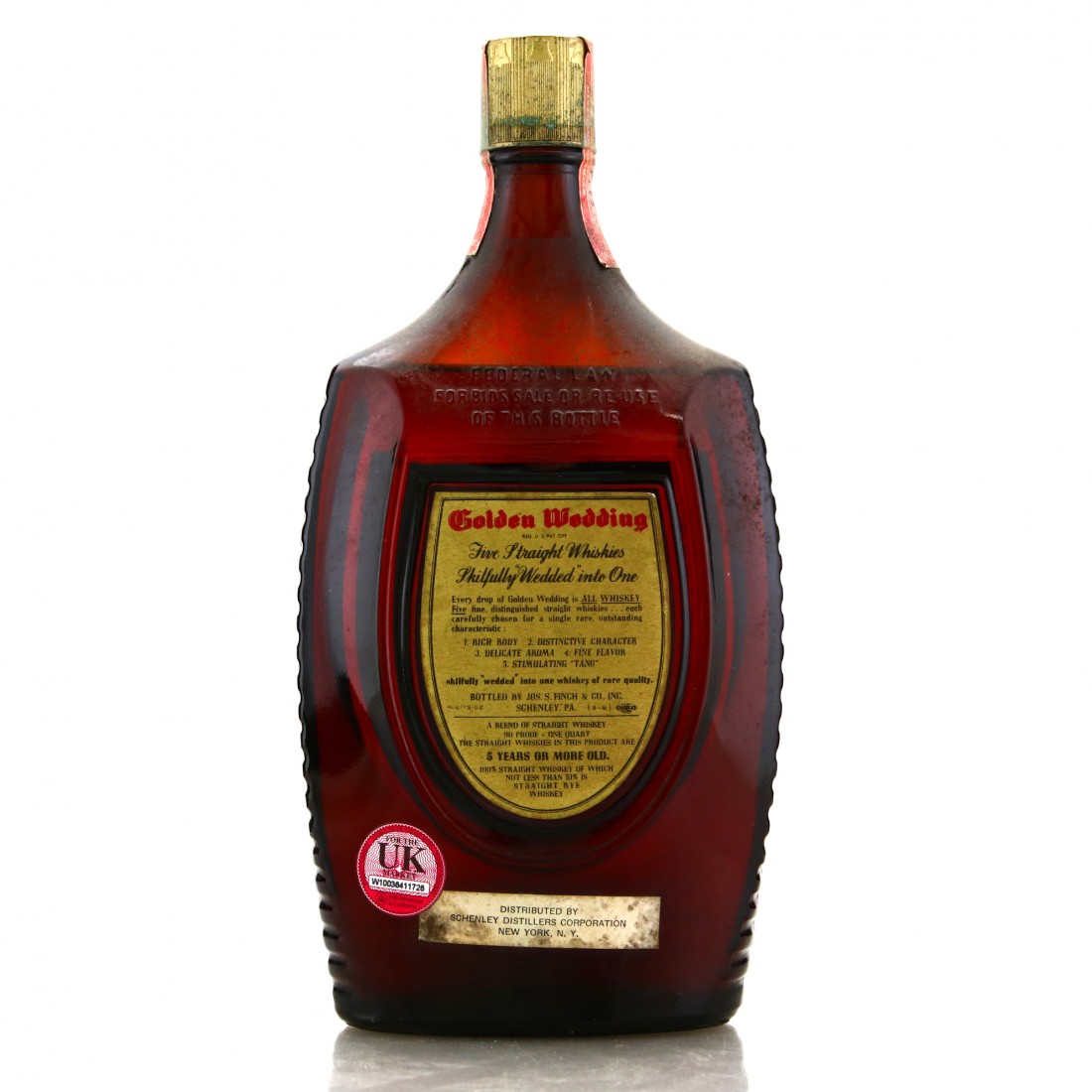Golden Wedding Blended Straight Rye Quart circa 1950s | Whisky Auctioneer