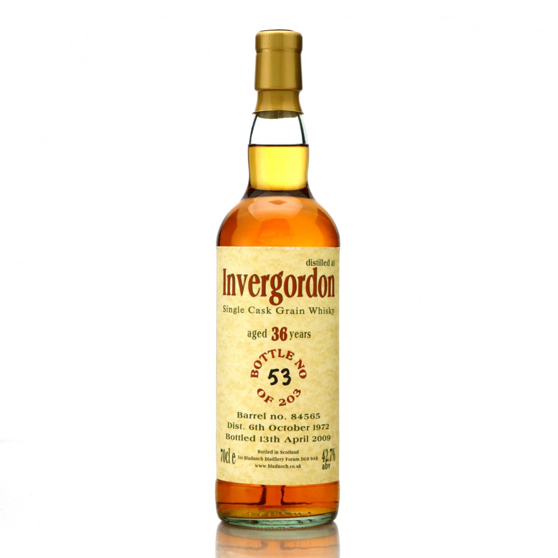 Invergordon 1972 Bladnoch Forum 36 Year Old | Whisky Auctioneer