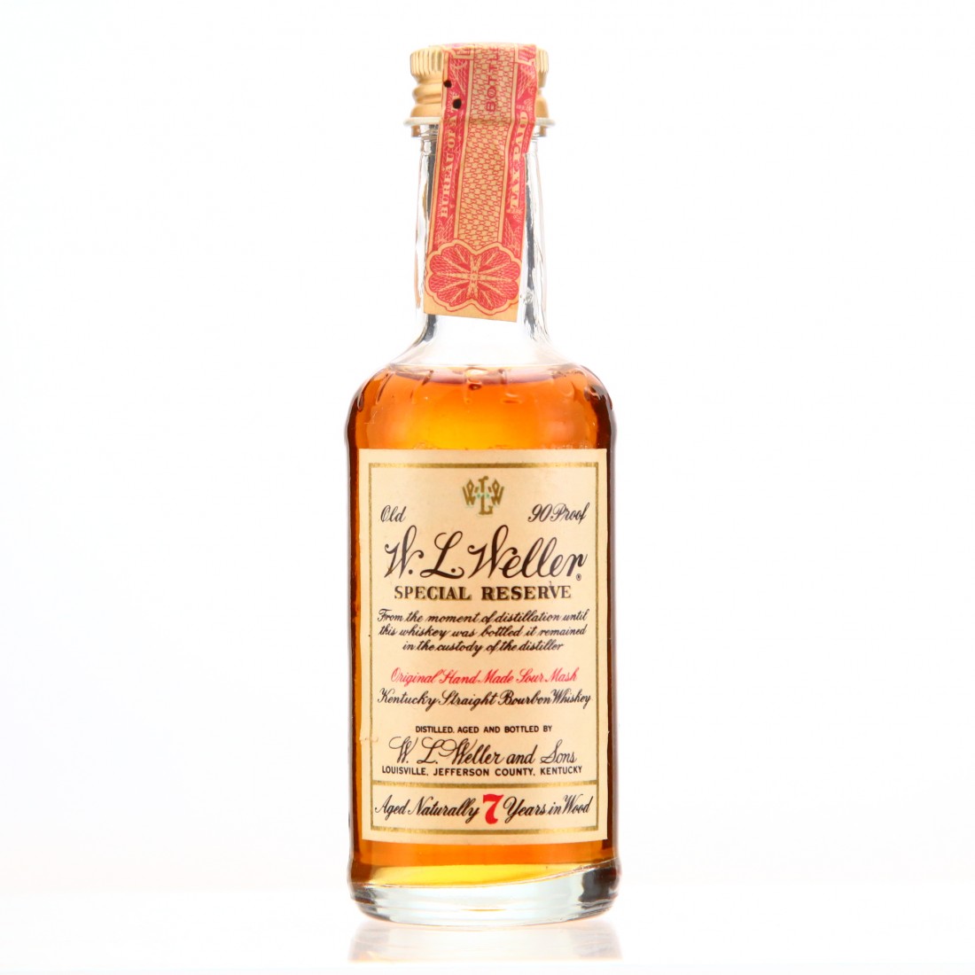 Old W.L. Weller 7 Year Old Special Reserve Miniature 1977 / Stitzel ...