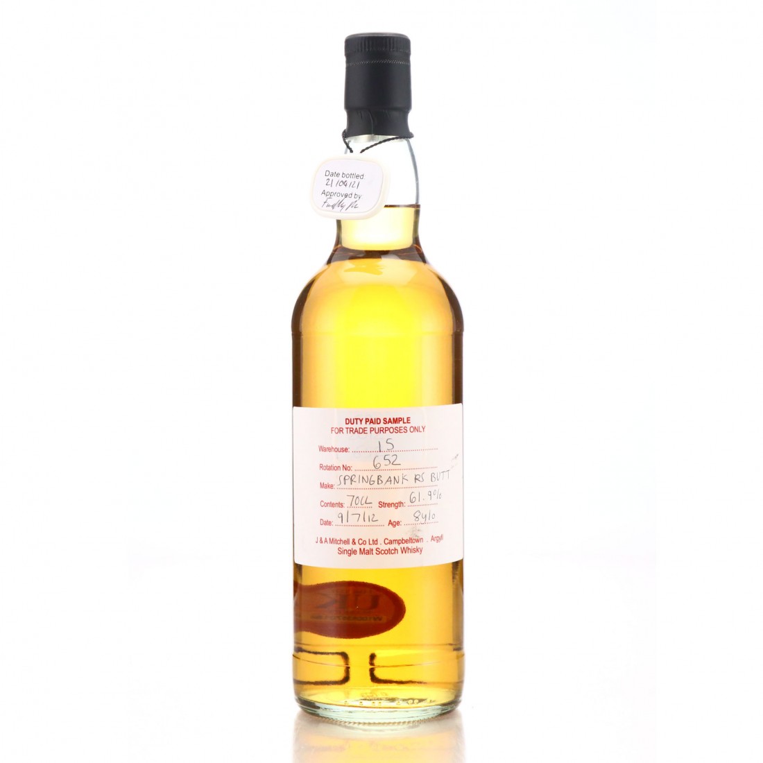 Springbank 2012 Duty Paid Sample 8 Year Old / Refill Sherry Butt ...