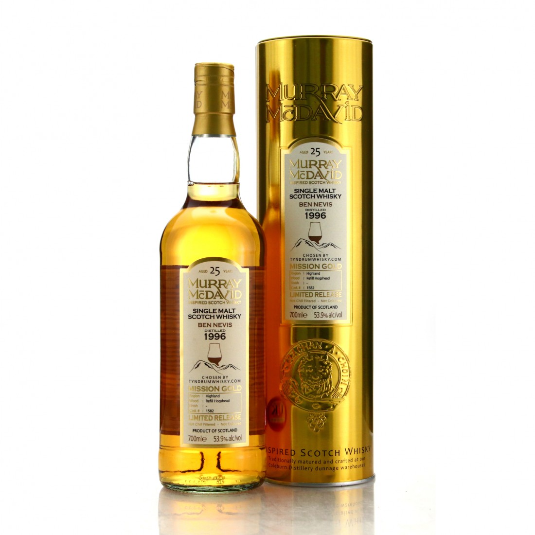 Ben Nevis 1996 Murray McDavid 25 Year Old Mission Gold / Tyndrum Whisky ...