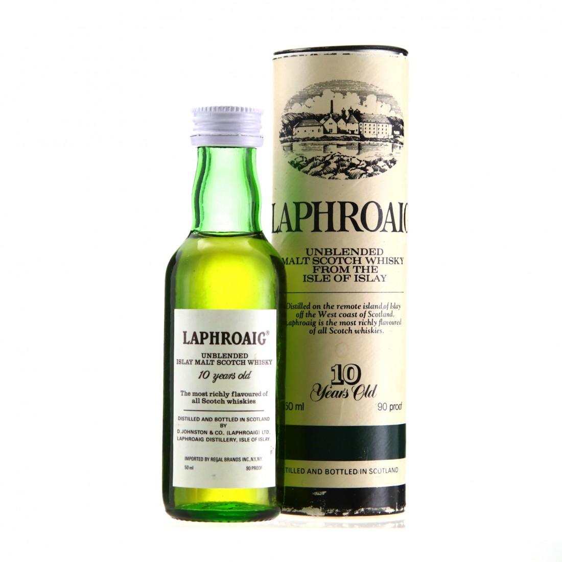 Laphroaig 10 Year Old Miniature 90 Proof 1980s Regal Brands Import