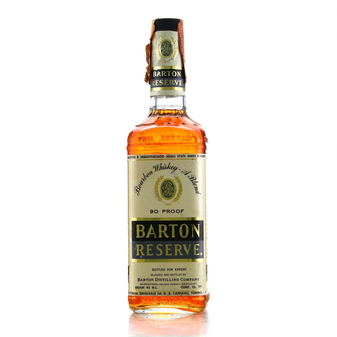 Barton Reserve Kentucky Whiskey 1970s / Carpano Import | Whisky Auctioneer