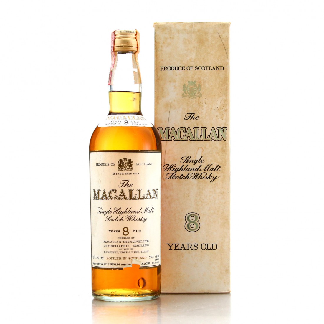Macallan 8 Year Old Campbell, Hope and King early 1970s / Rinaldi Import | Whisky Auctioneer