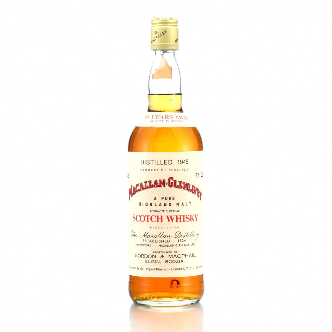 Macallan 1945 Gordon and MacPhail 33 Year Old / Co. Pinerolo Import ...
