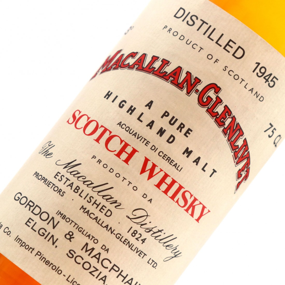 Macallan 1945 Gordon and MacPhail 33 Year Old / Co. Pinerolo Import ...