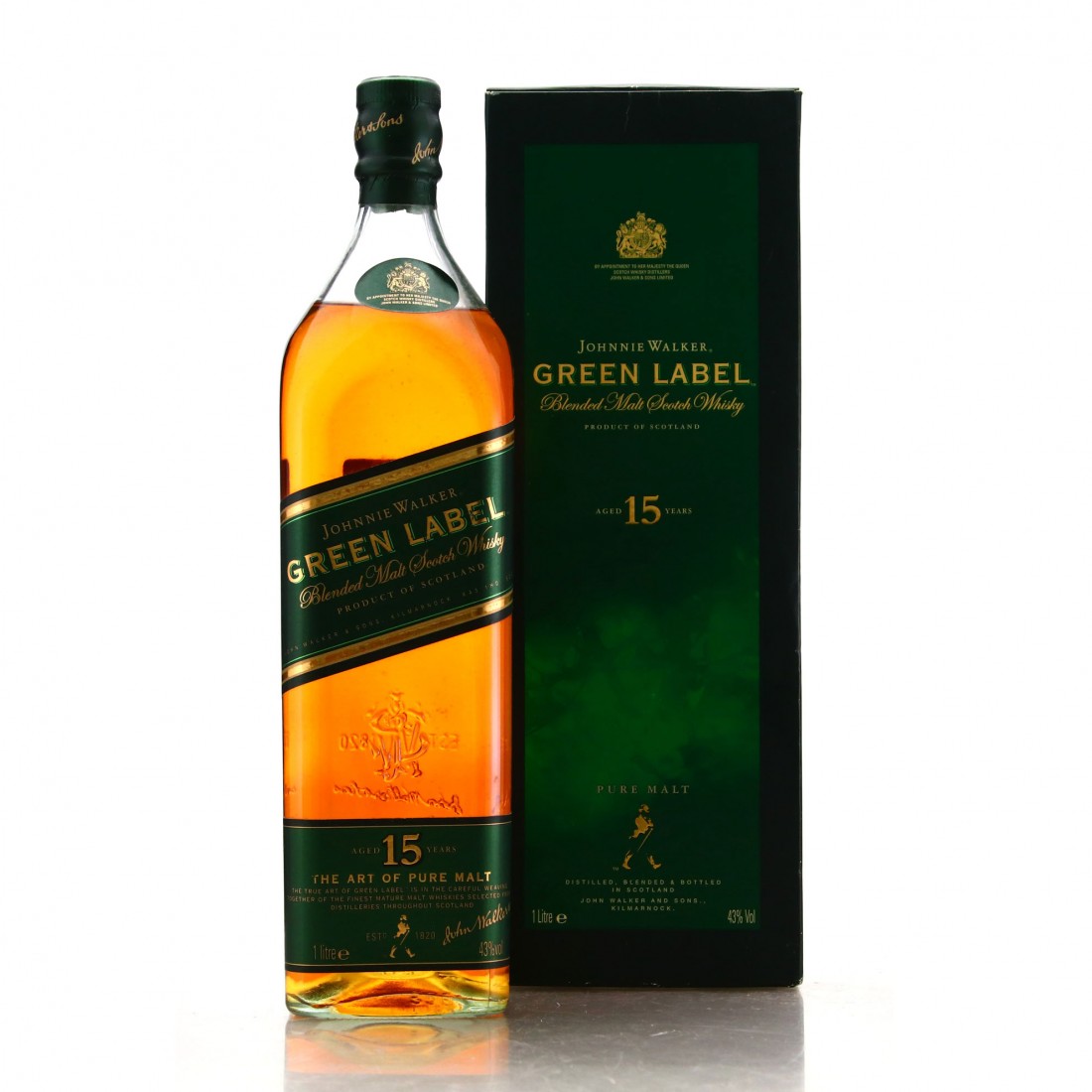 Johnnie Walker Green Label 15 Year Old 1 Litre | Whisky Auctioneer