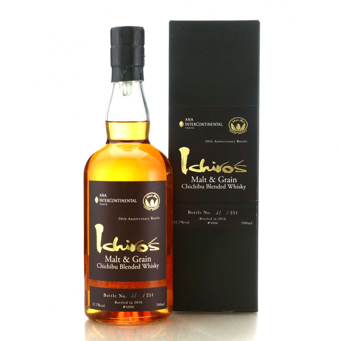 Ichiro's Malt and Grain Single Cask #4086 / ANA InterContinental 30th | Whisky Auctioneer
