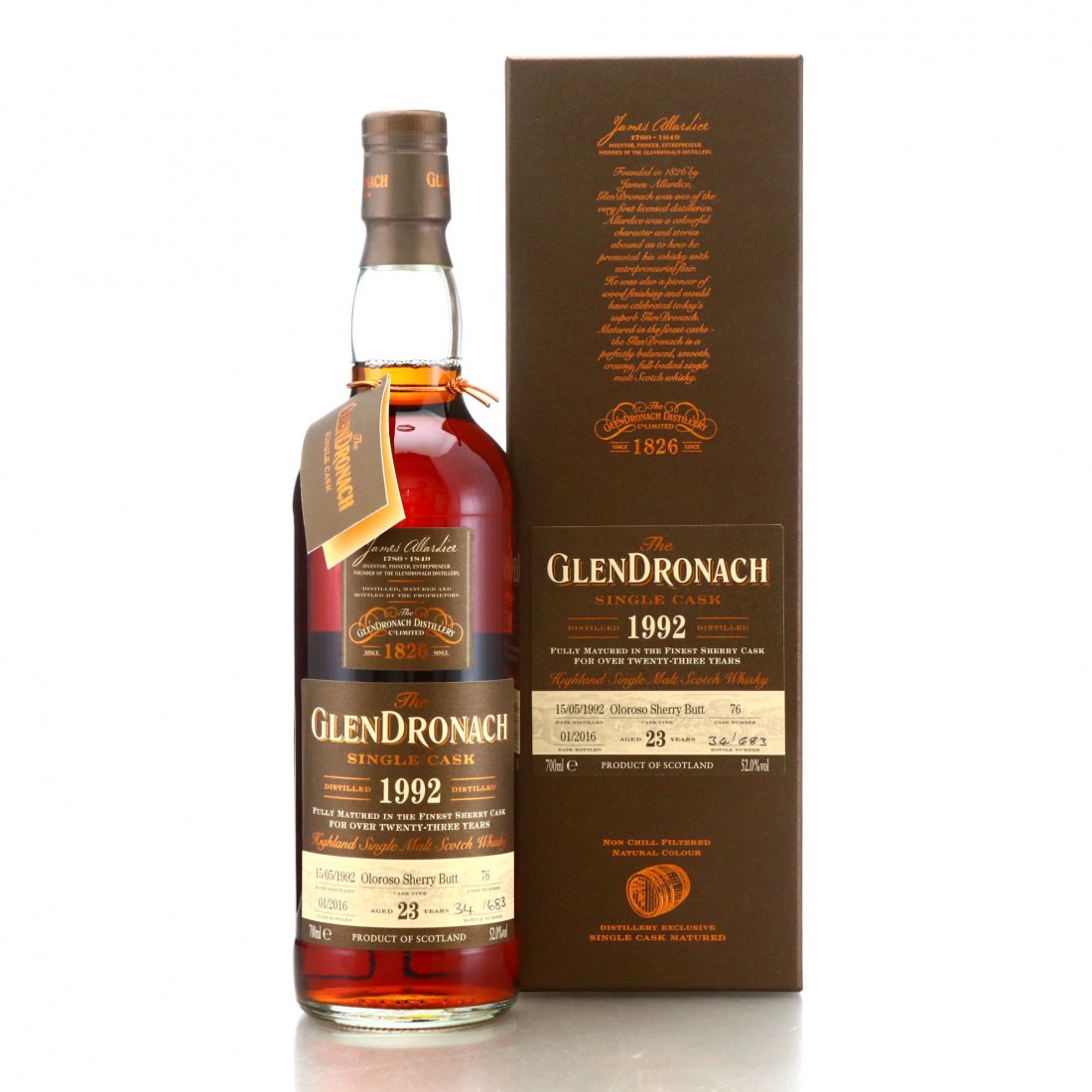 Glendronach 1992 Single Oloroso Cask 23 Year Old #76 / Batch 13 ...