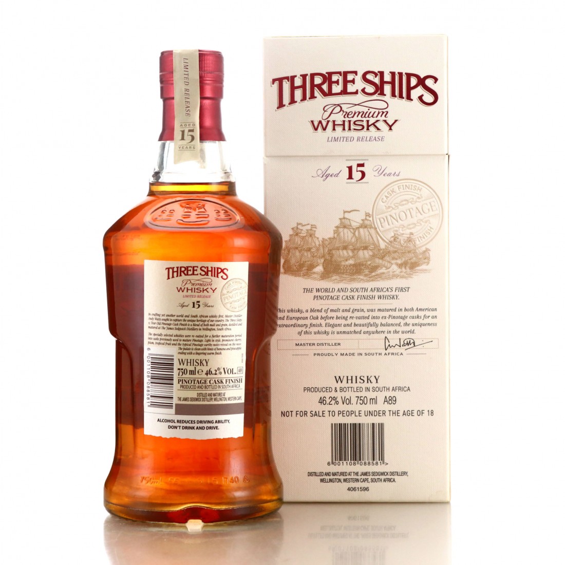 Three Ships 15 Year Old Pinotage Cask Finish 75cl | Whisky Auctioneer