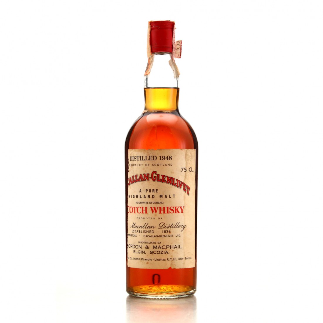 Macallan 1948 Gordon and MacPhail 25 Year Old / Co. Pinerolo Import ...