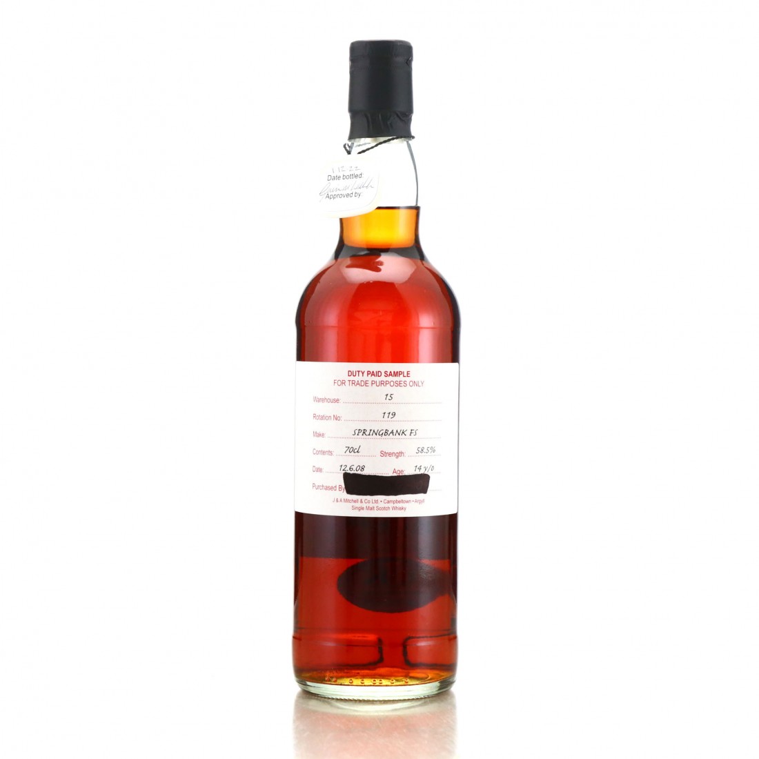 Springbank 2008 Duty Paid Sample 14 Year Old / Fresh Sherry | Whisky ...
