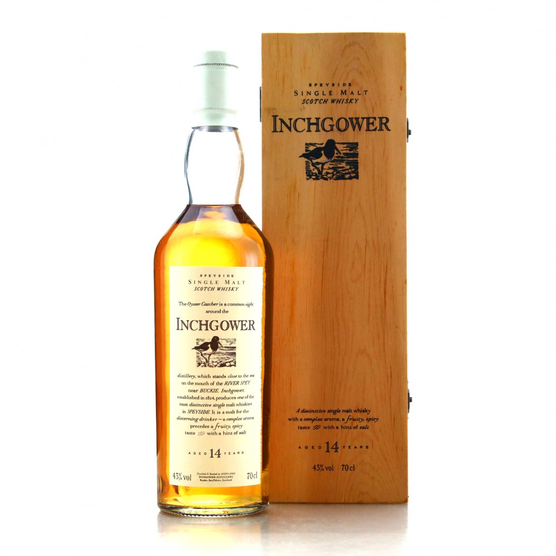 Inchgower 14 Year Old Flora and Fauna White Cap / Wooden Box | Whisky ...