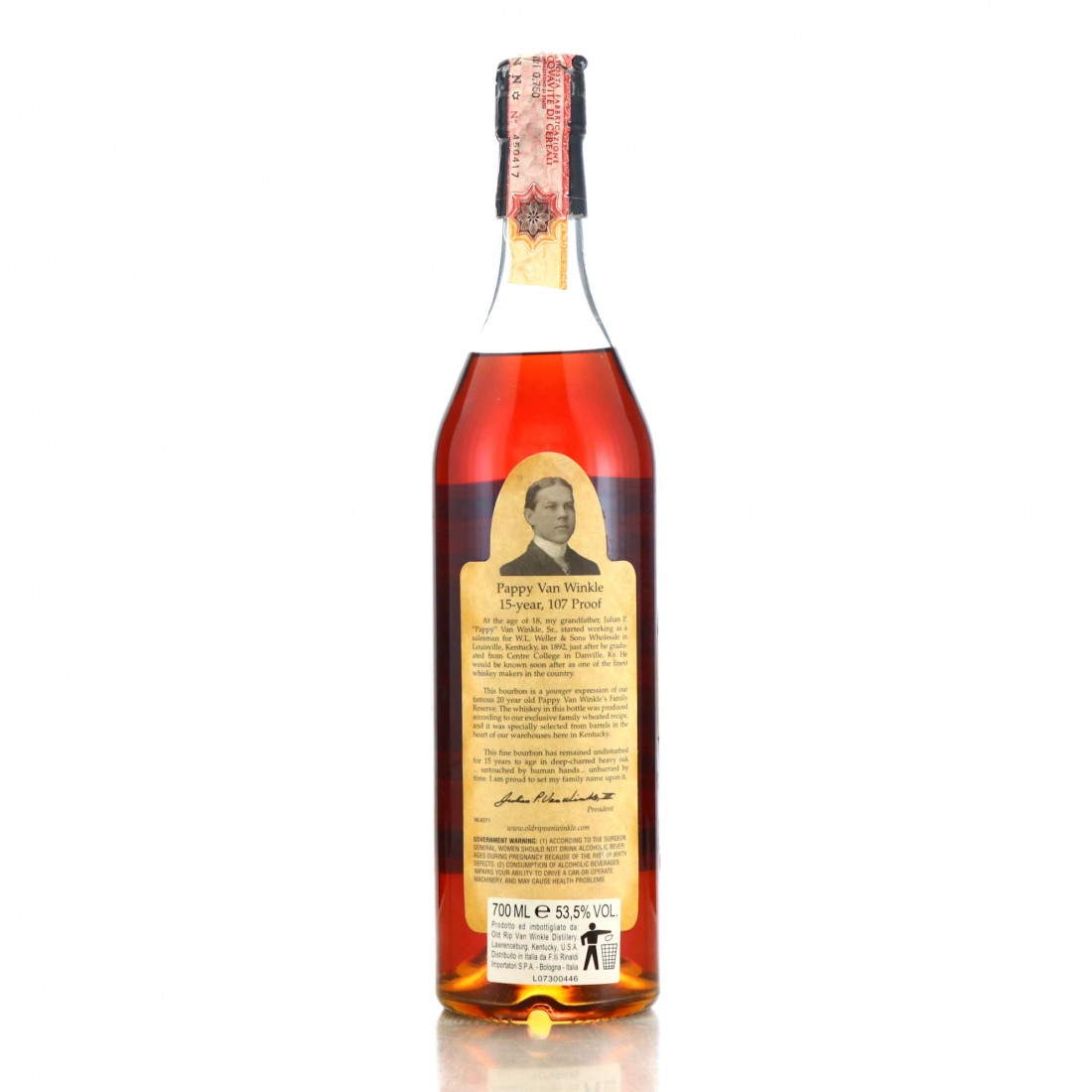 Pappy Van Winkle 15 Year Old Family Reserve 70cl pre-2007 / Stitzel ...