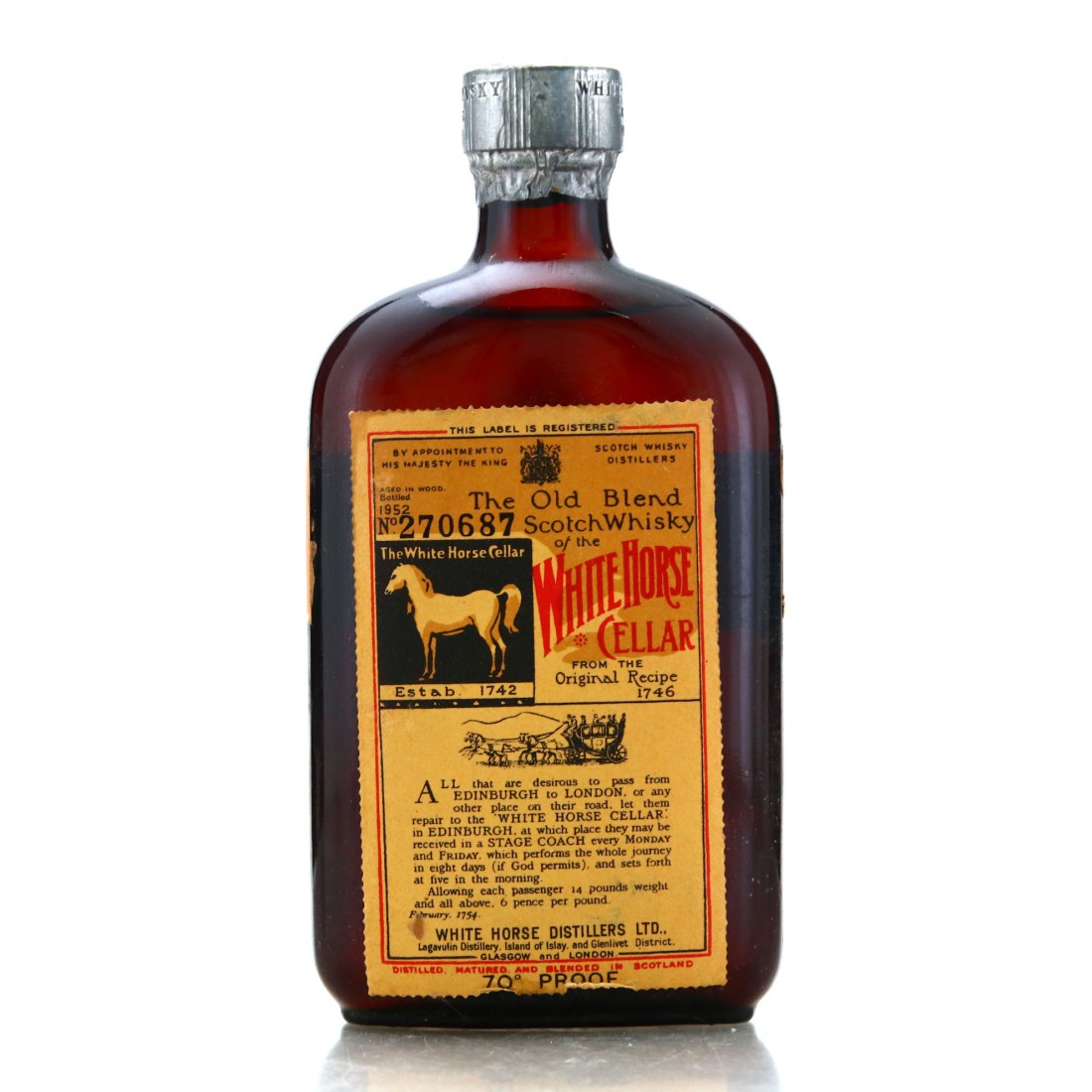 White Horse Scotch Whisky Half Bottle 1952 | Whisky Auctioneer