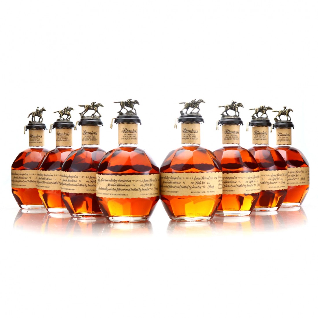 Blanton's Single Barrel dumped 2022 8 x 70cl / Full Stopper Set ...