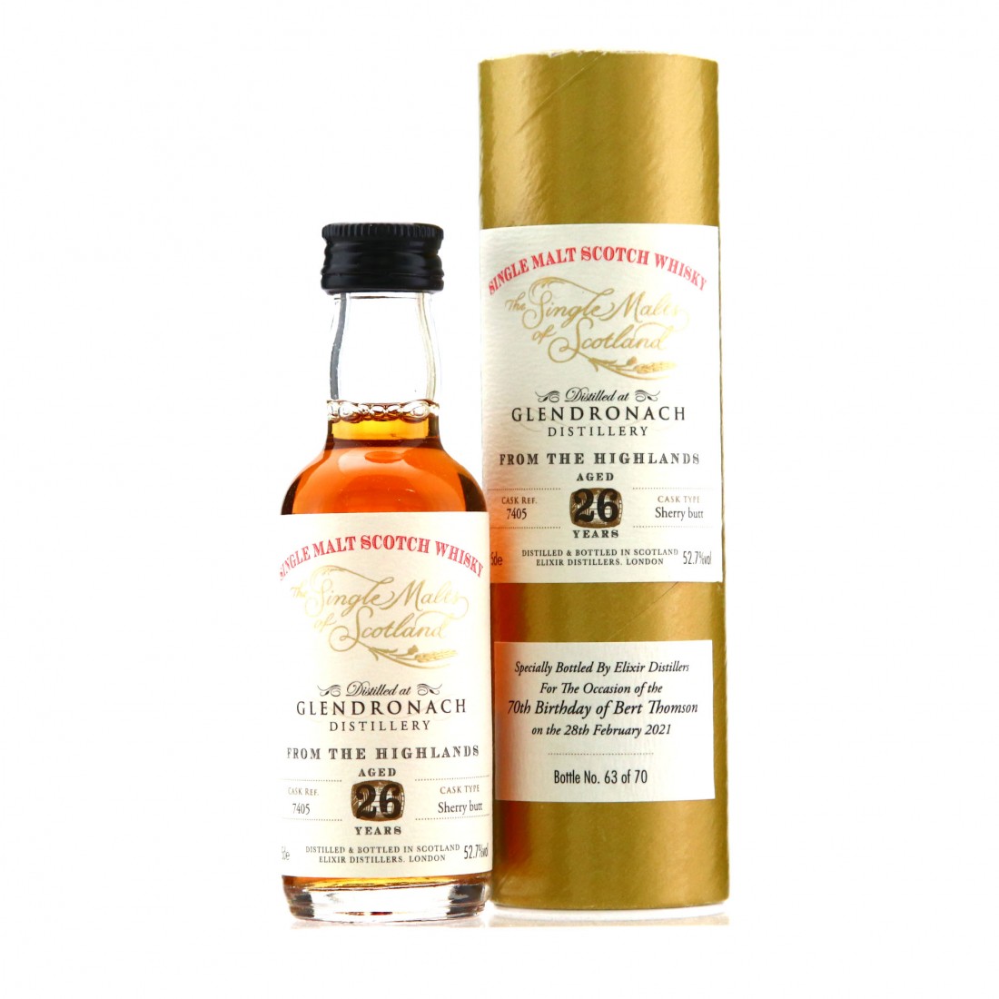 Glendronach 26 Year Old Single Malts of Scotland Miniature / Bert ...