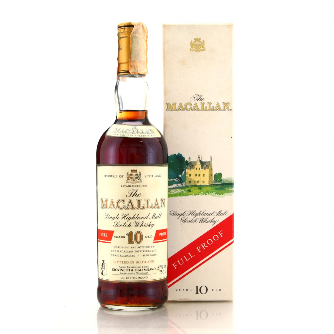 Macallan 10 Year Old Full Proof 1980s / Giovinetti Import | Whisky ...