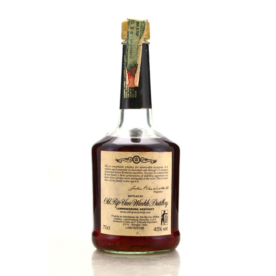 Old Rip Van Winkle 12 Year Old Old Time Rye 2000 / Rinaldi Import ...