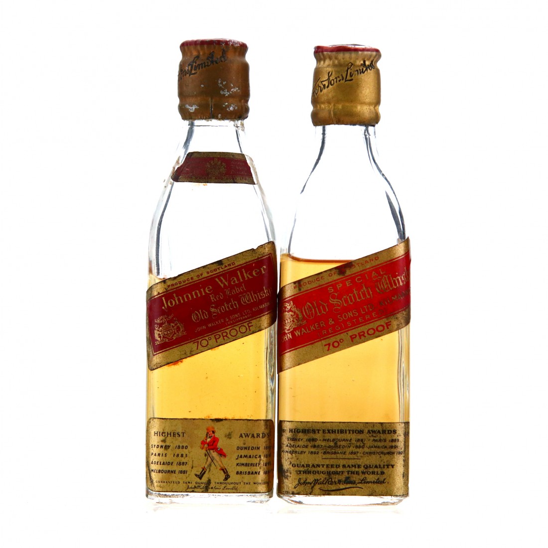 Johnnie Walker Red Label Miniature x 2 1950s | Whisky Auctioneer