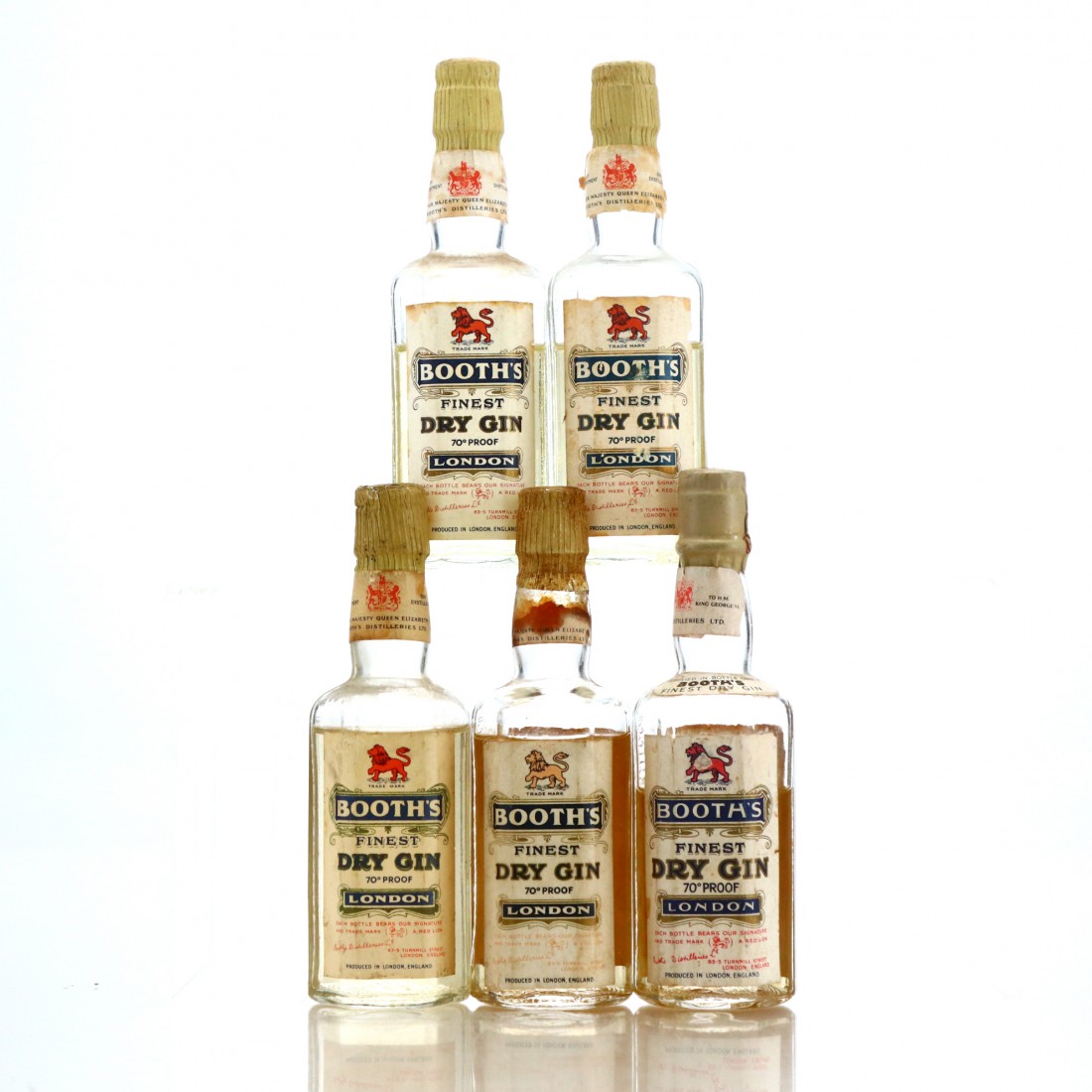 Booth's House of Lords Finest Dry Gin Miniature 1950s x 5 | Whisky ...