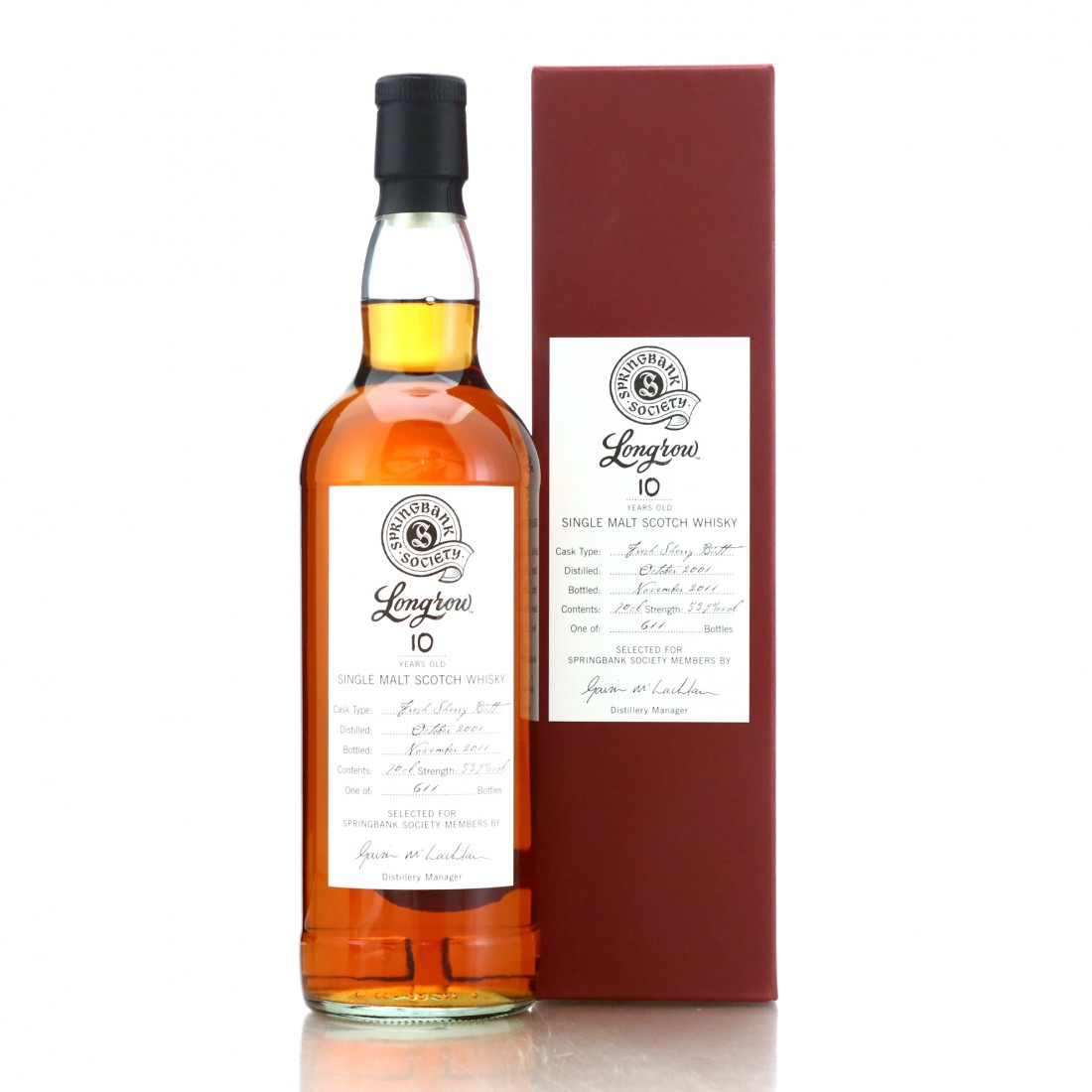 Longrow 2001 Springbank Society 10 Year Old / Fresh Sherry Butt ...