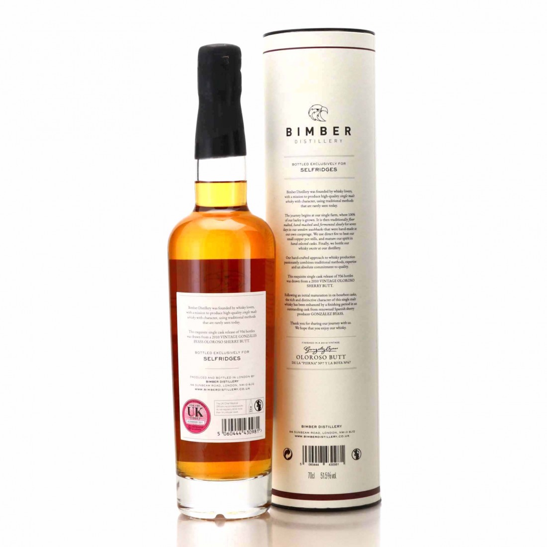 Bimber Single Palo Cortado Cask Finish / Selfridges | Whisky Auctioneer