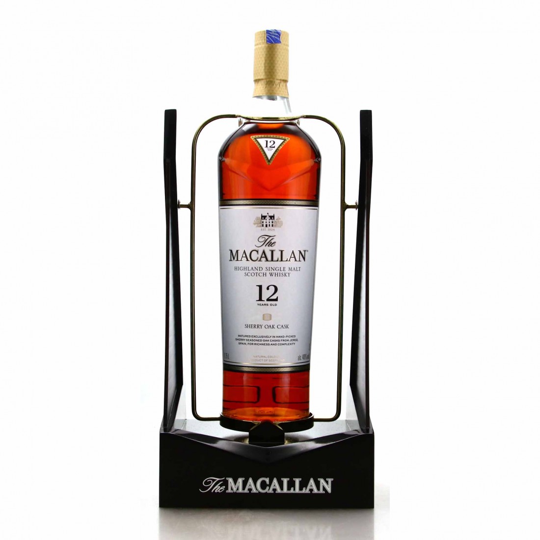 Macallan 12 Year Old Sherry Oak 1.75 Litre / with Pouring Cradle ...