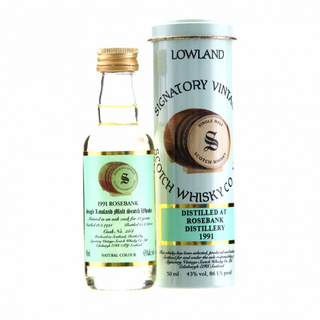 Rosebank 1991 Signatory Vintage 12 Year Old Miniature | Whisky Auctioneer Rosebank 1991 Signatory Vintage 12 Year Old Miniature | Whisky Auctioneer